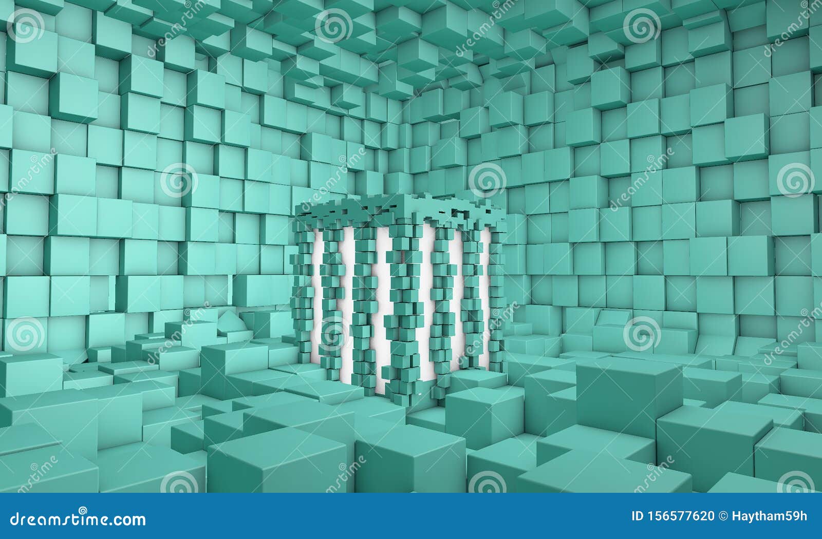 3d Gradients Cube Wallpaper Room Stock Illustration - Illustration of ...