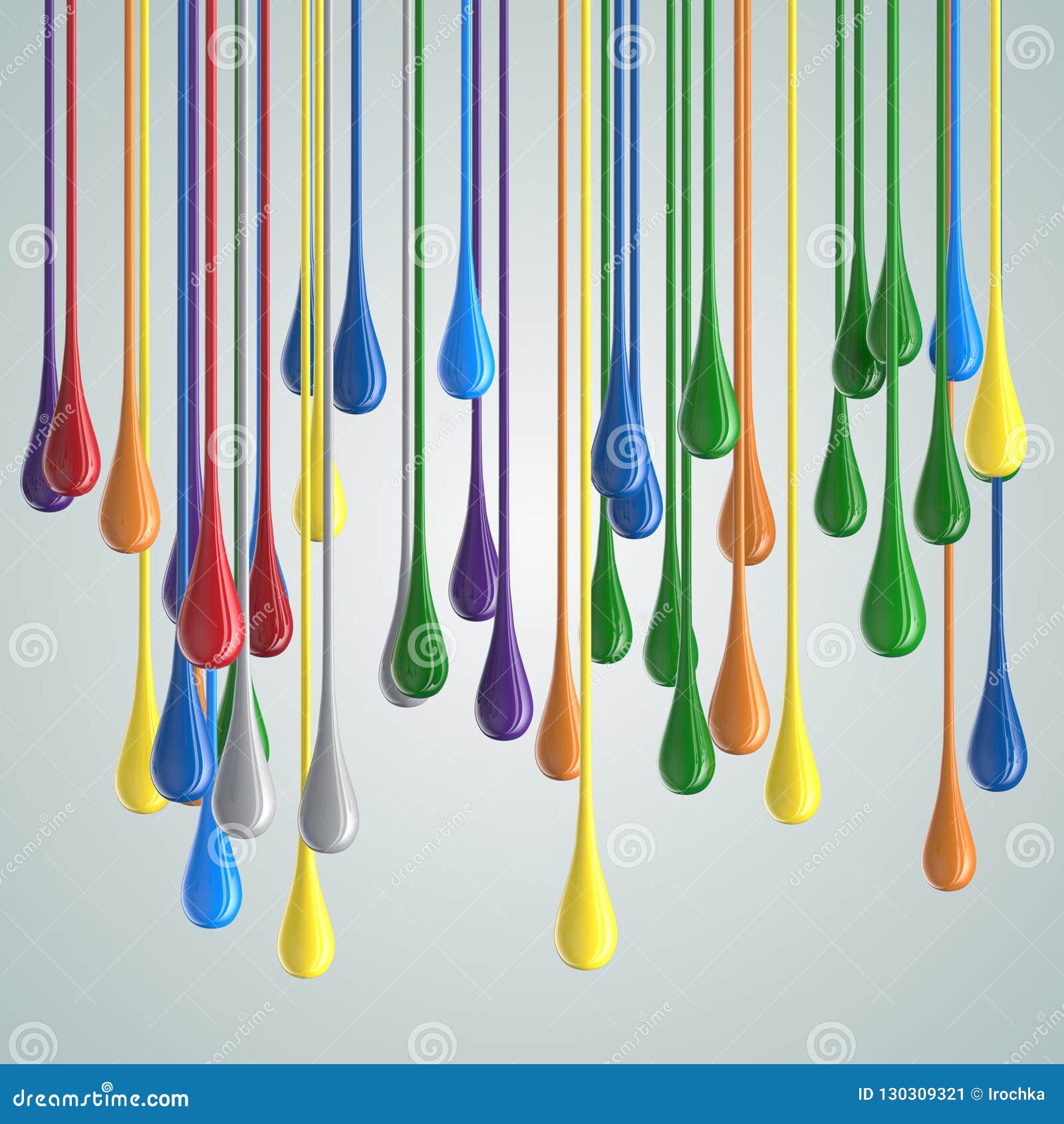 3D Color Glossy Paint Drop Blobs Stock Illustration - Illustration of ...