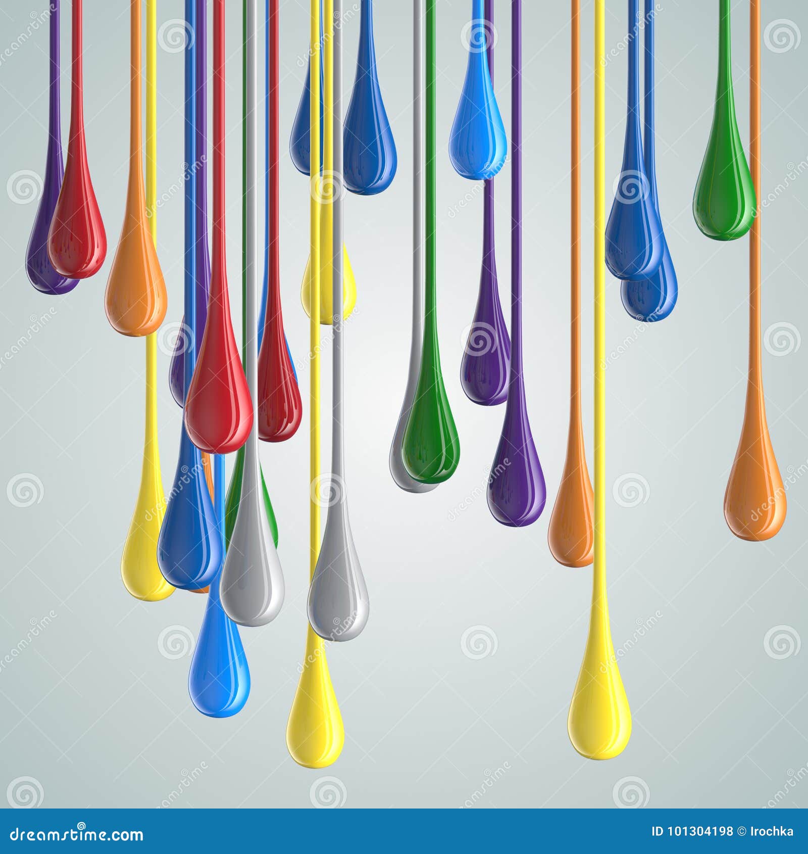 3D Color Glossy Paint Drop Blobs Stock Illustration - Illustration of ...
