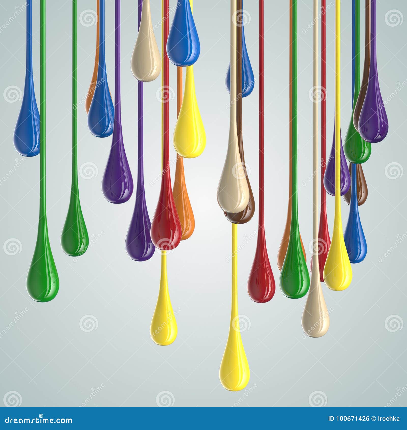 3D Color Glossy Paint Drop Blobs Stock Illustration - Illustration of ...