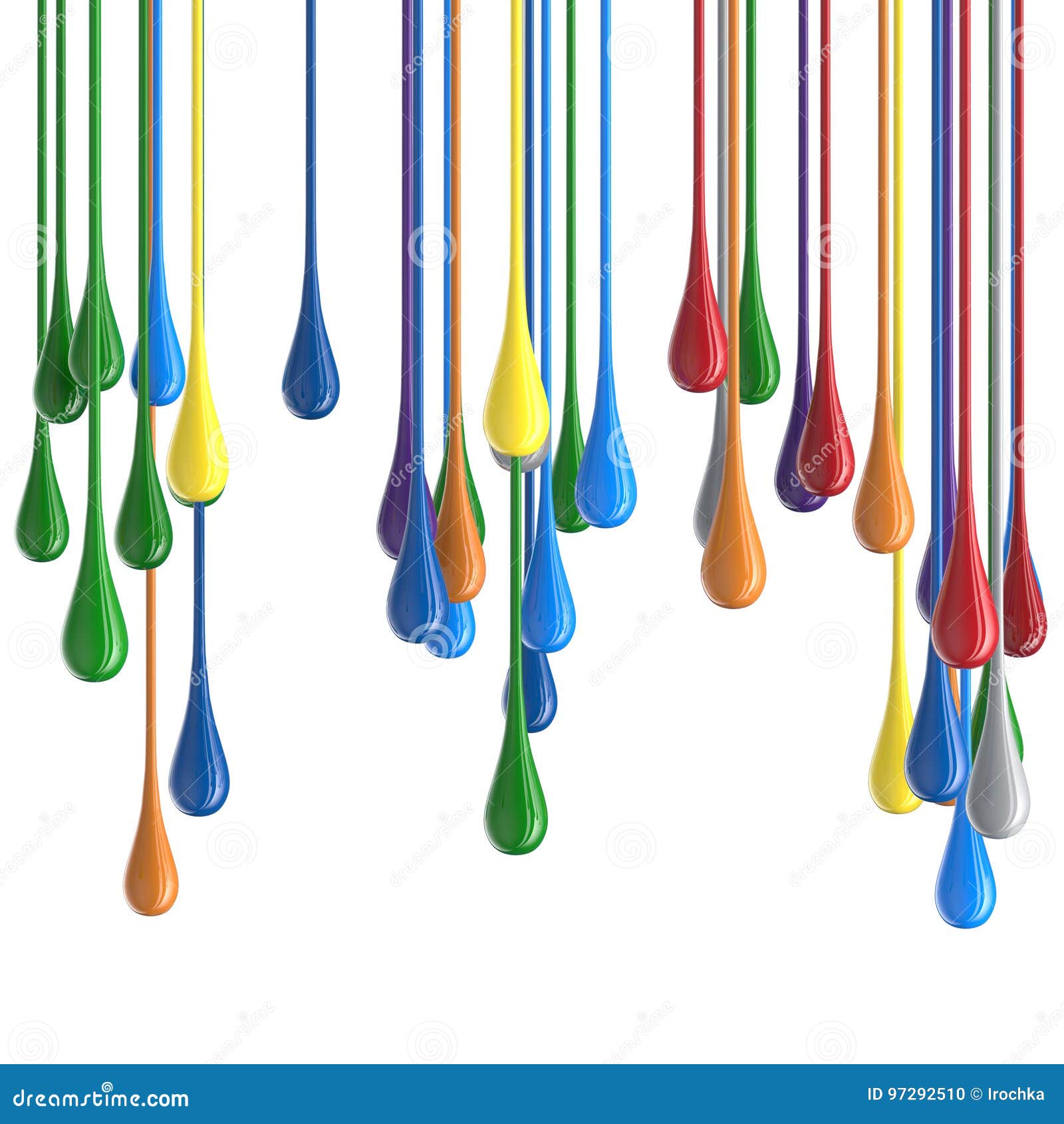 3D Color Glossy Paint Drop Blobs Stock Illustration - Illustration of ...