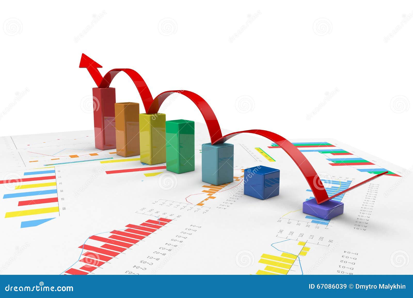 3d Color Positive Bar Graphs Stock Illustration - Illustration of rapid ...