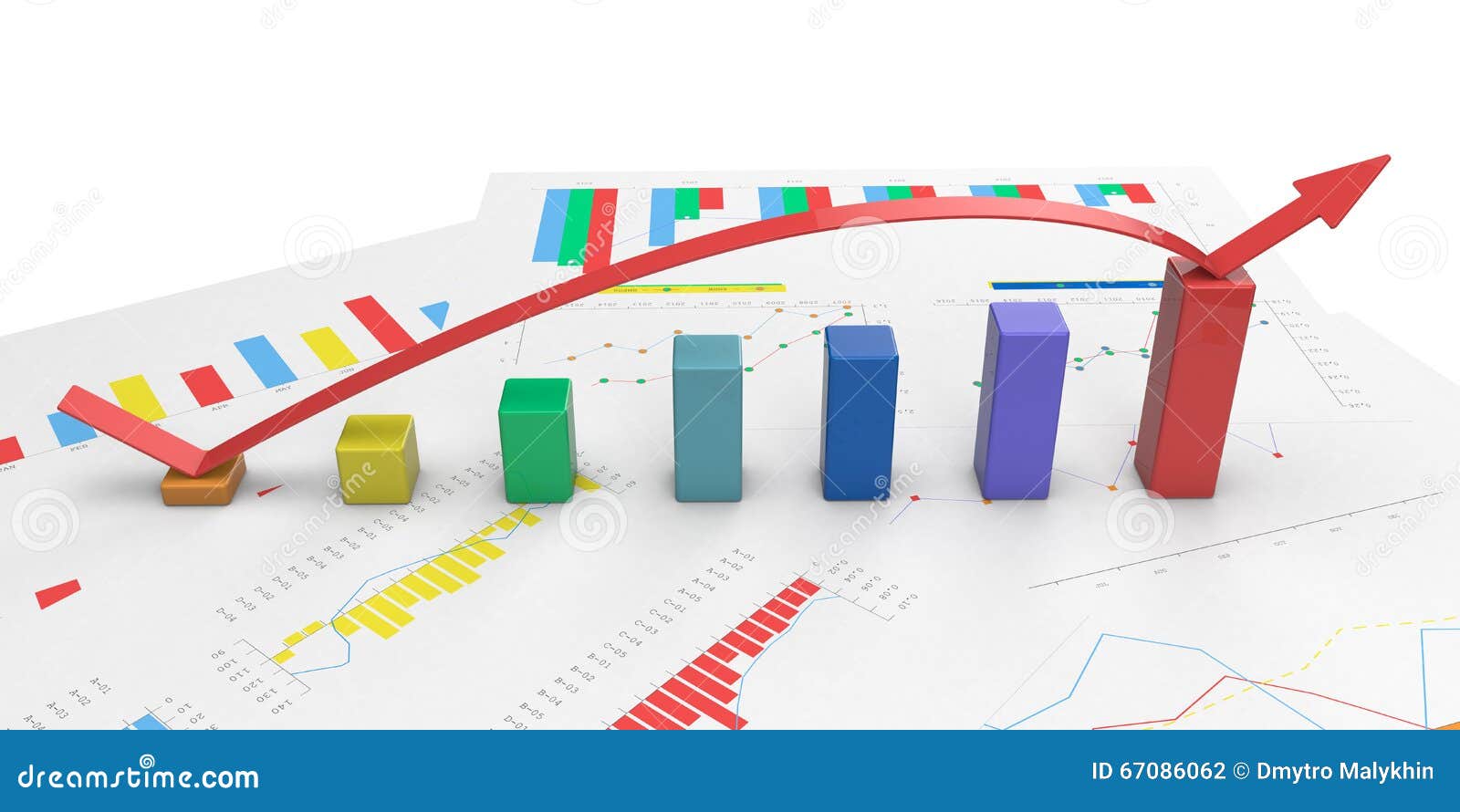 3d Color Positive Bar Graphs Stock Illustration - Illustration of rapid ...