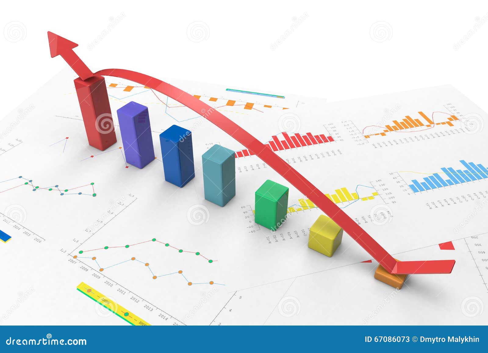 3d Color Positive Bar Graphs Stock Illustration - Illustration of rapid ...