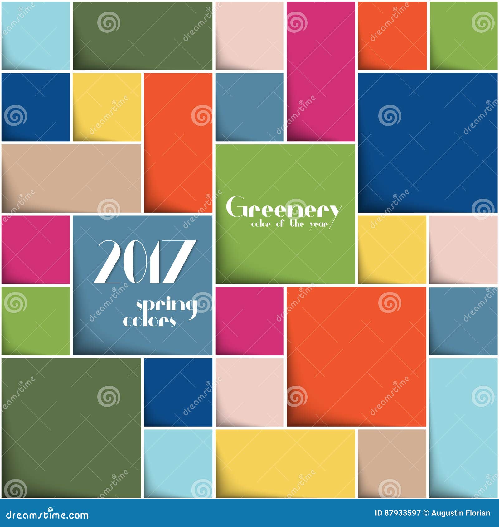 3d Color Squares. 2017 Colors Stock Vector - Illustration of palette ...