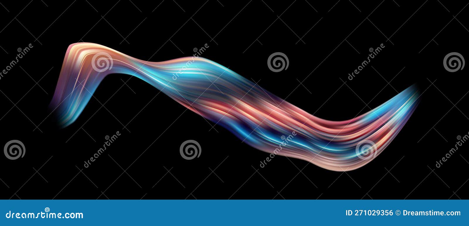 3D Colored Abstract Twisted Fluide Shape Dark Background. Trendy Liquid ...