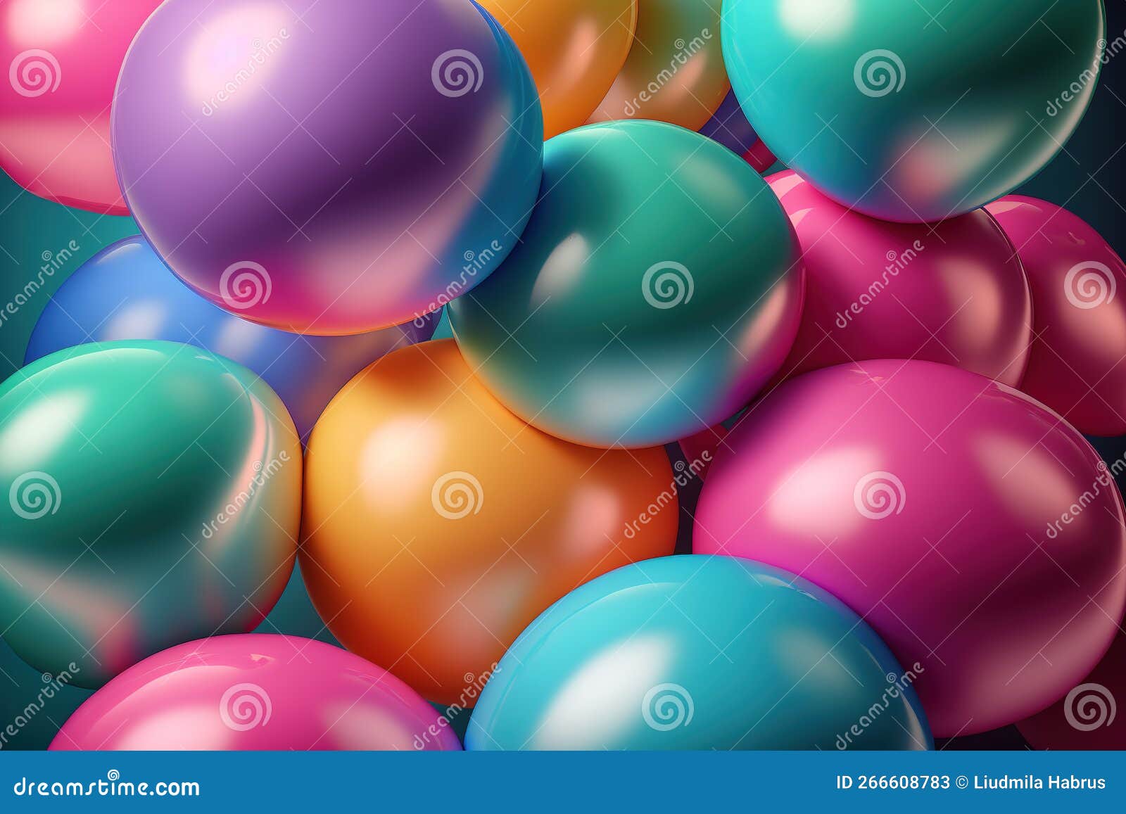 3d Colored Balls Background. Generative AI Stock Illustration ...