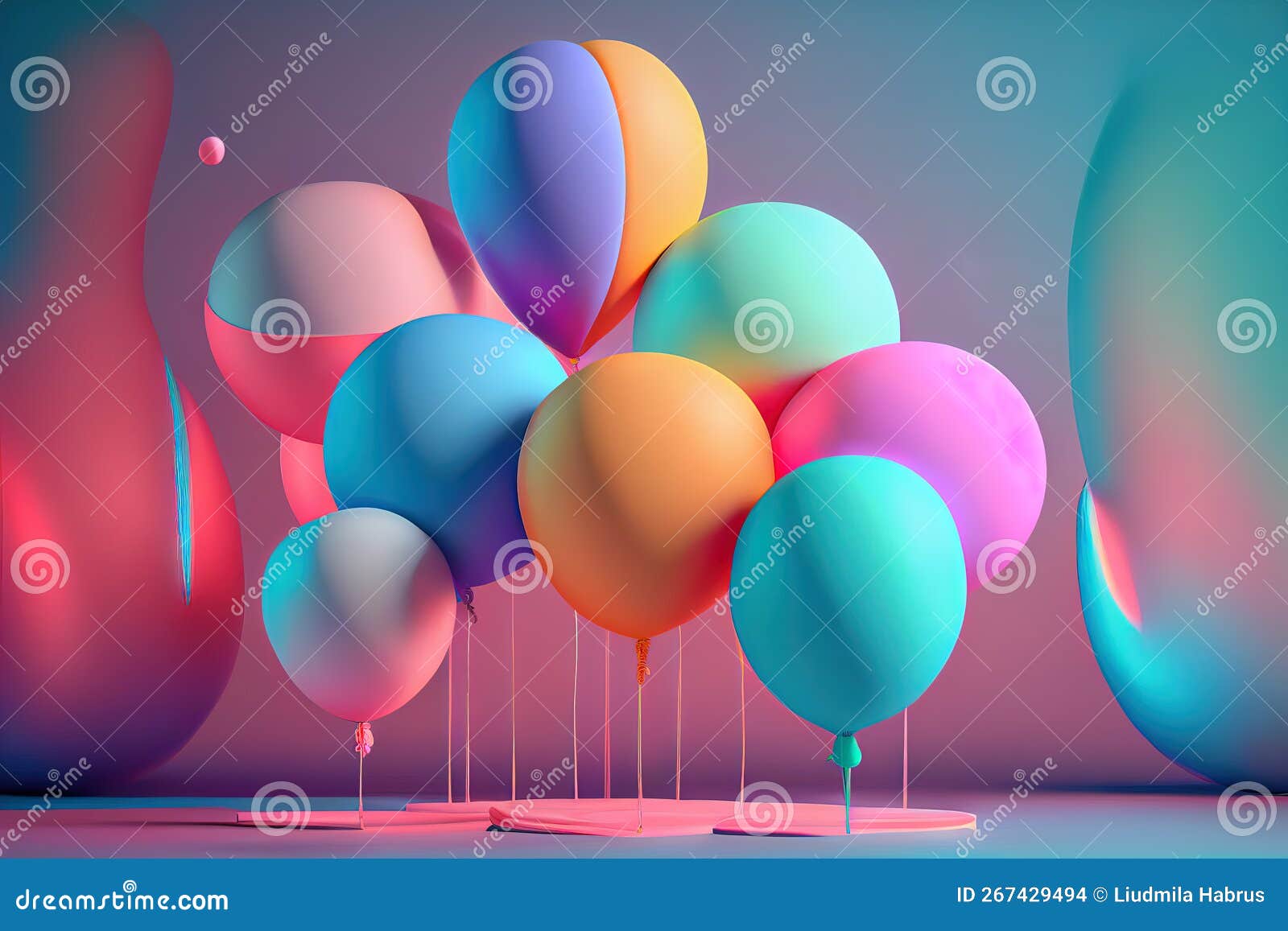 3d Colored Balls Background. Generative AI Stock Illustration ...