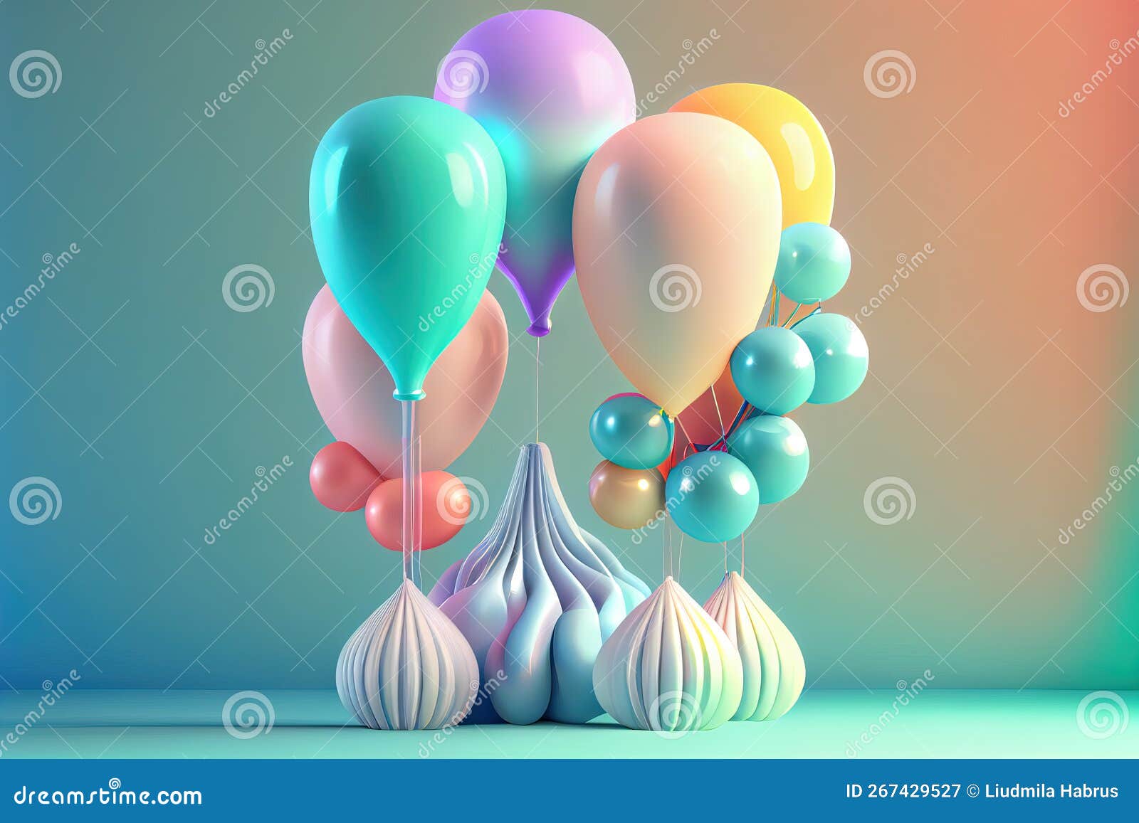3d Colored Balls Background. Generative AI Stock Illustration ...