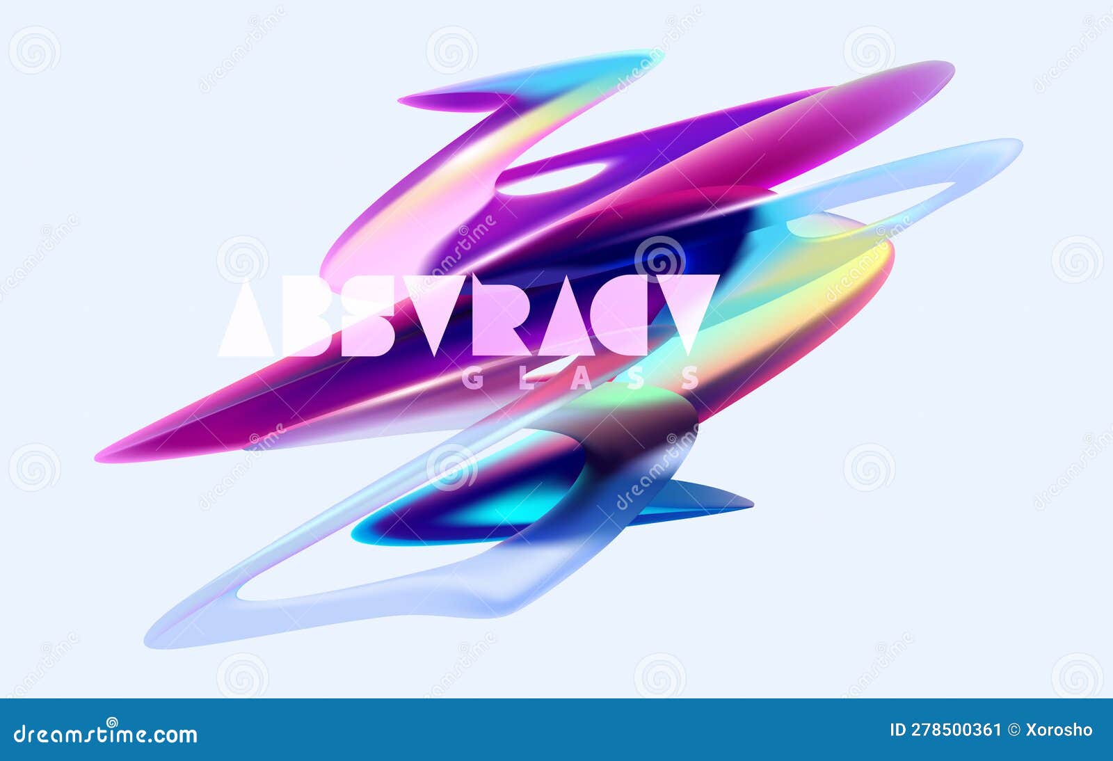 3D Colored Dynamic Shape. Liquid and Glass Distortion Geometric Forms ...