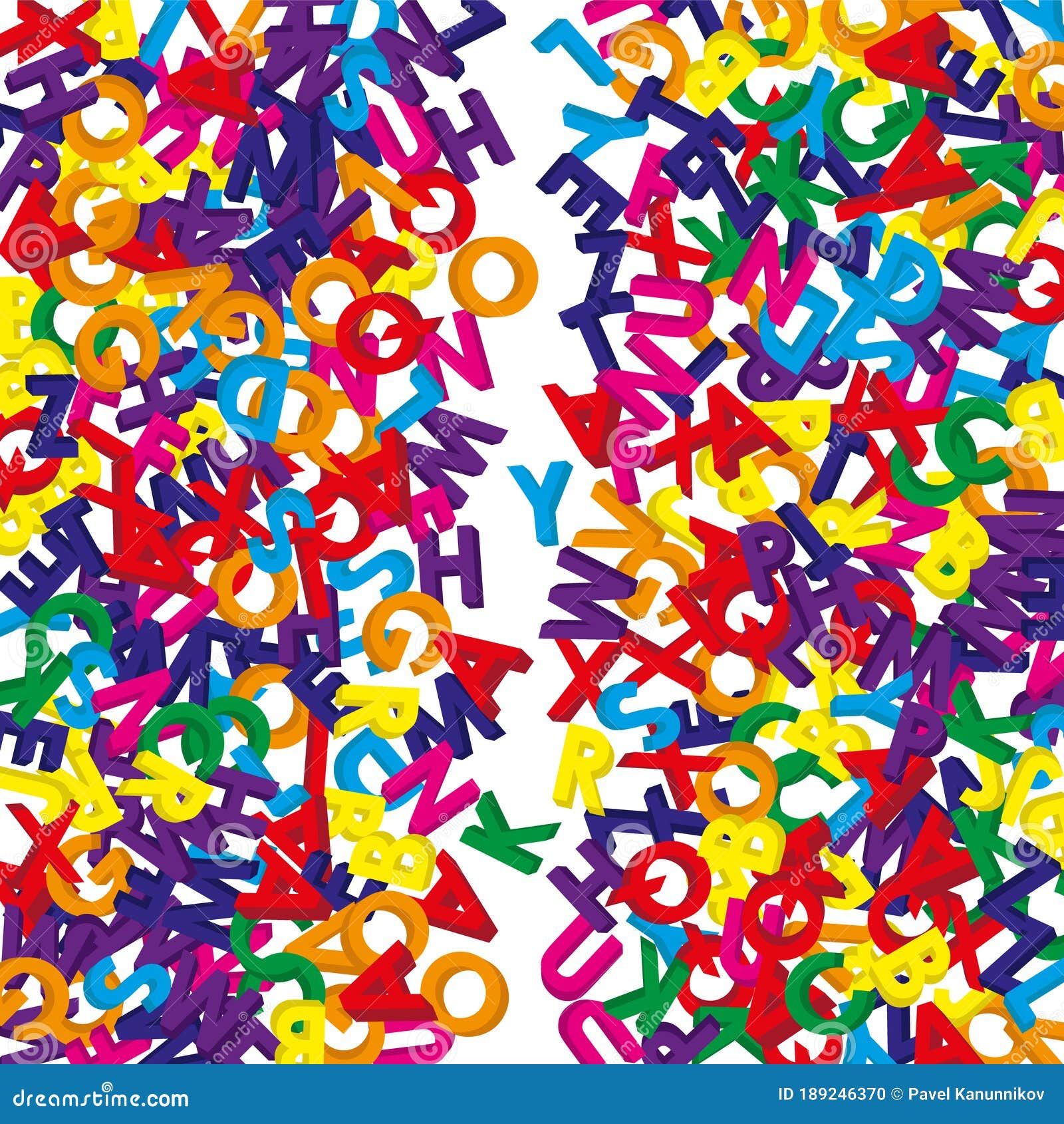 3D COLORED ENGLISH ALPHABETS RANDOMLY SCATTER Stock Illustration ...
