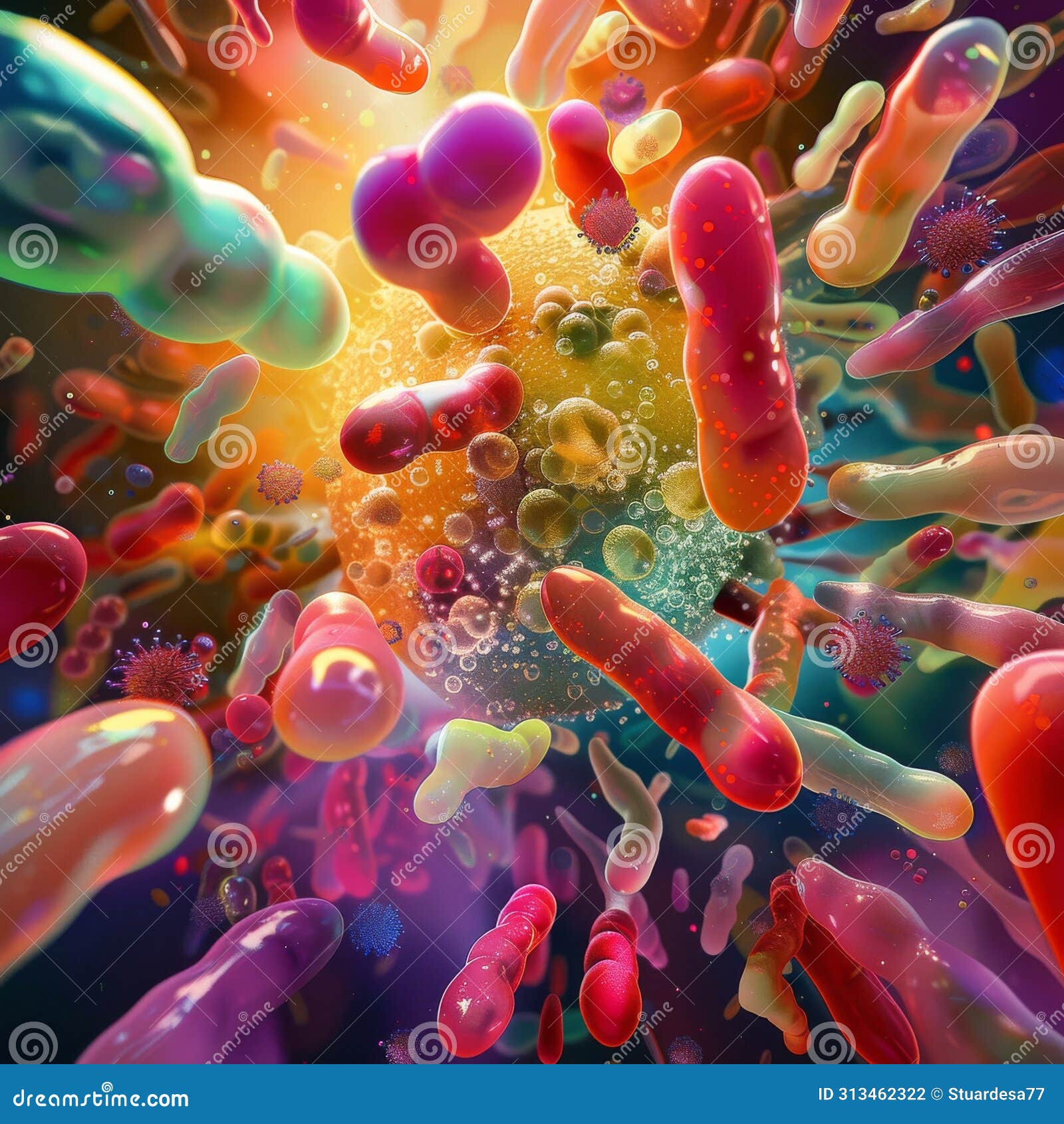 Bacterial Cluster Close-up stock photo. Image of life - 313462322