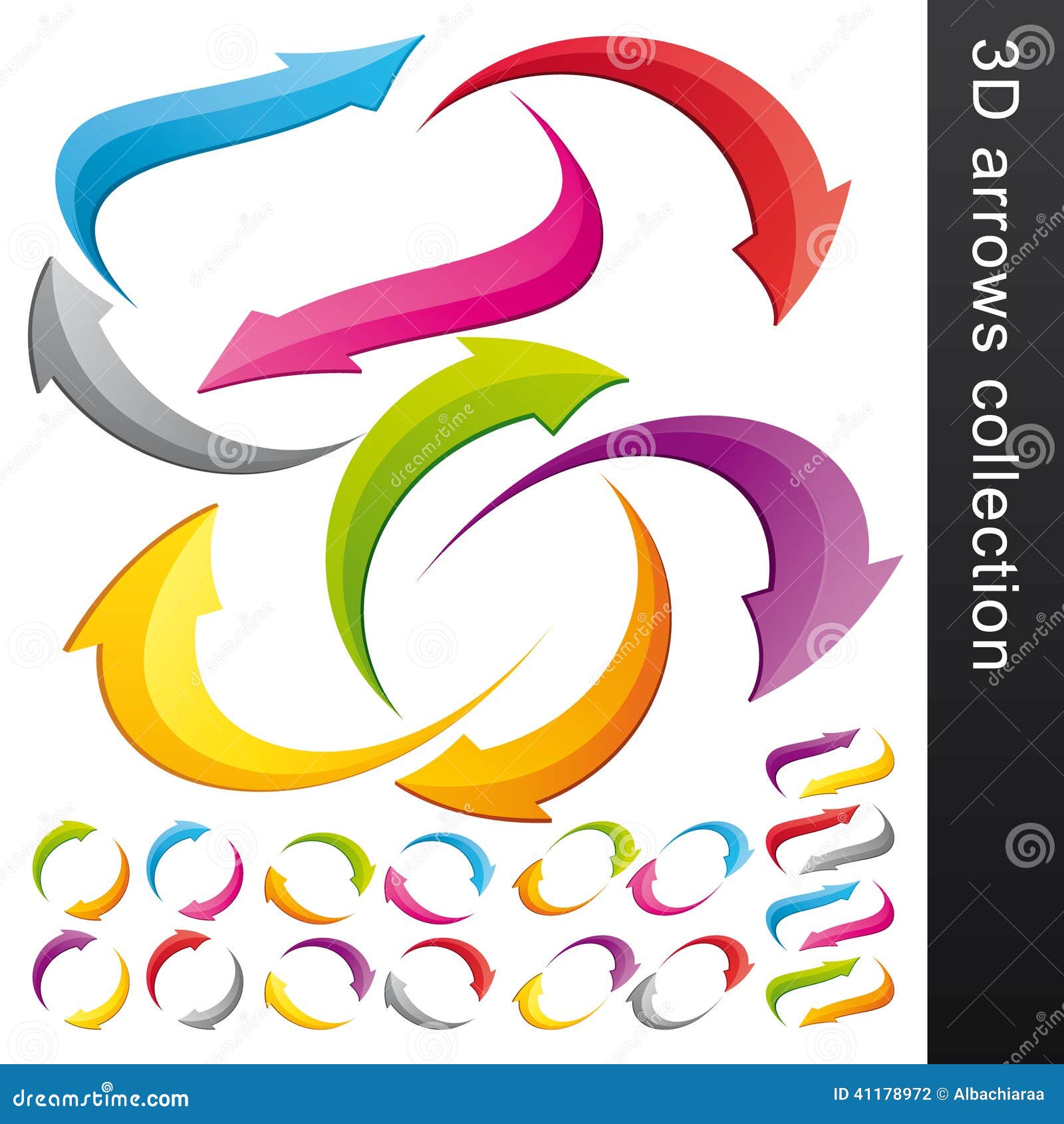 Set Of 5 Colorful Arrow Shapes. Long, Horizontal Arrows Cartoon Vector ...