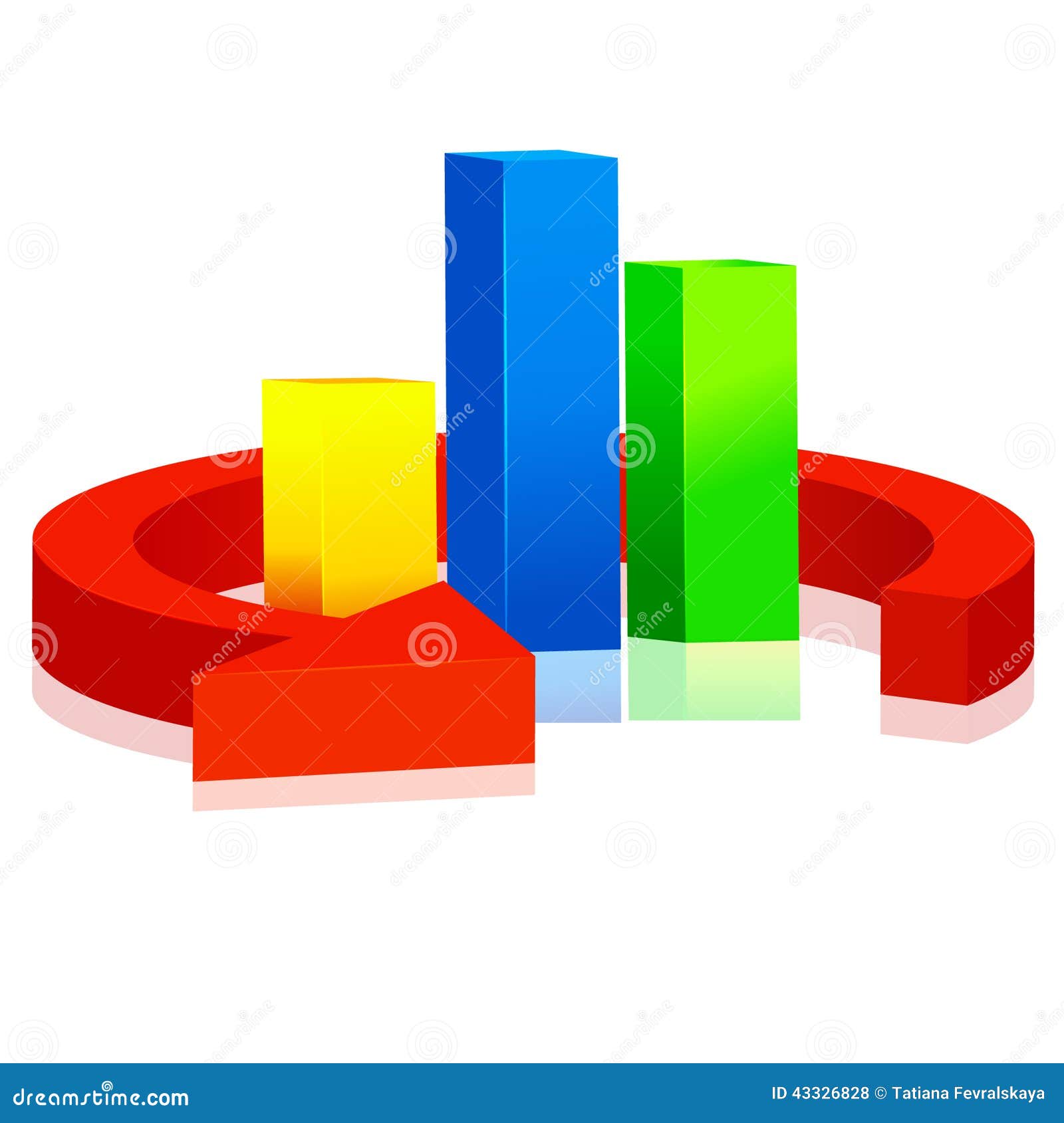 3D Colorful Arrow and Rectangle. Stock Vector - Illustration of growth ...
