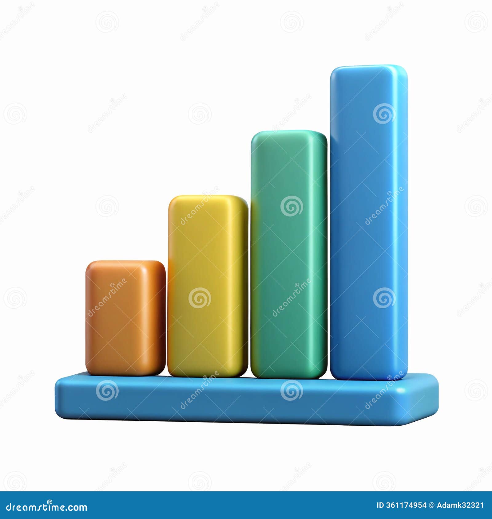3D Colorful Bar Chart Diagram Representation of Business Statistics and ...