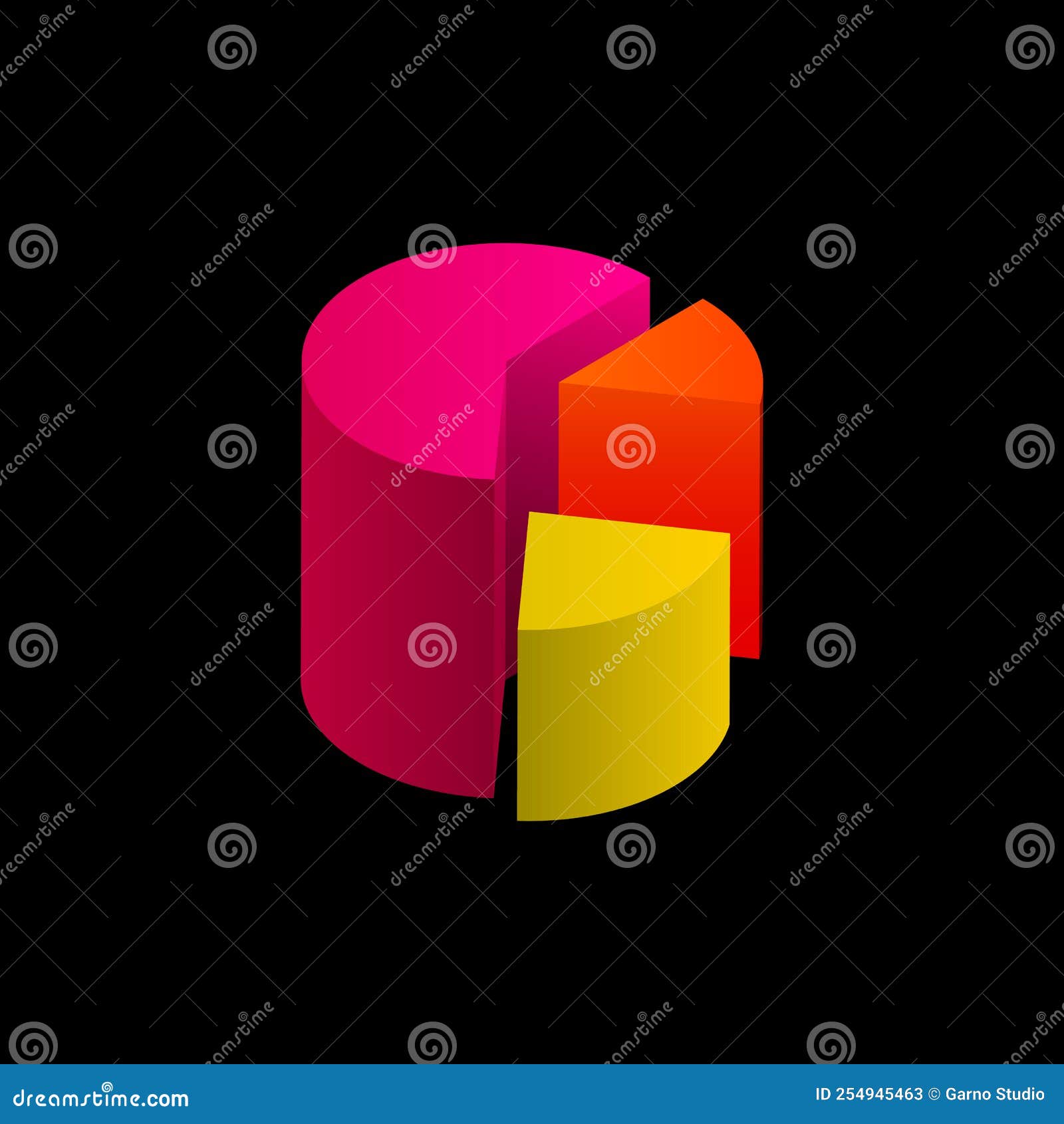 3D Colorful Chart stock vector. Illustration of form - 254945463