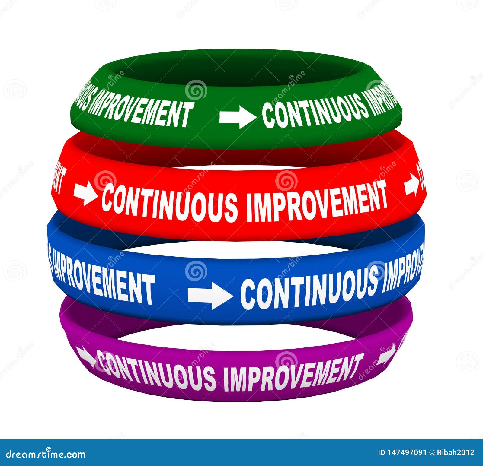 3d Colorful Design of Continuous Improvement Stock Illustration ...