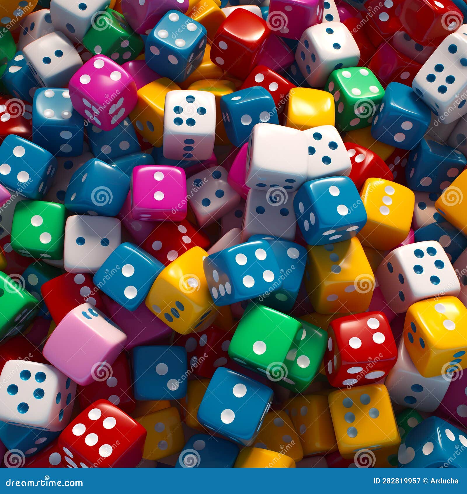 3D Colorful Dice Toys Background Texture Stock Illustration ...