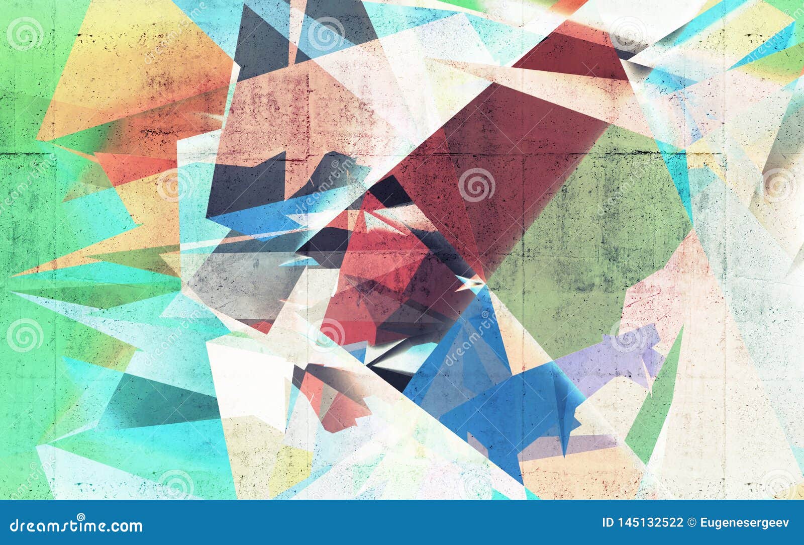 3d Colorful Digital Chaotic Polygonal Structure Stock Photo - Image of ...