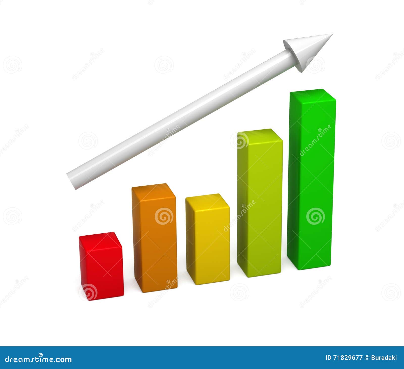 3D Colorful Graph. Concept Growth. Stock Illustration - Illustration of ...