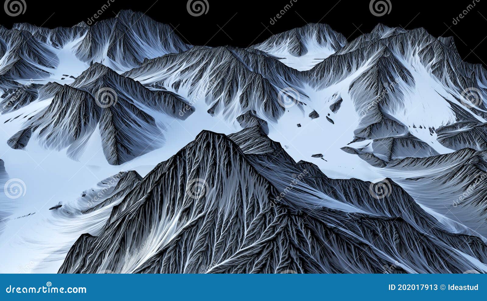 3D Colorful Illustration of Mountain Landscape Relief Stock Image ...