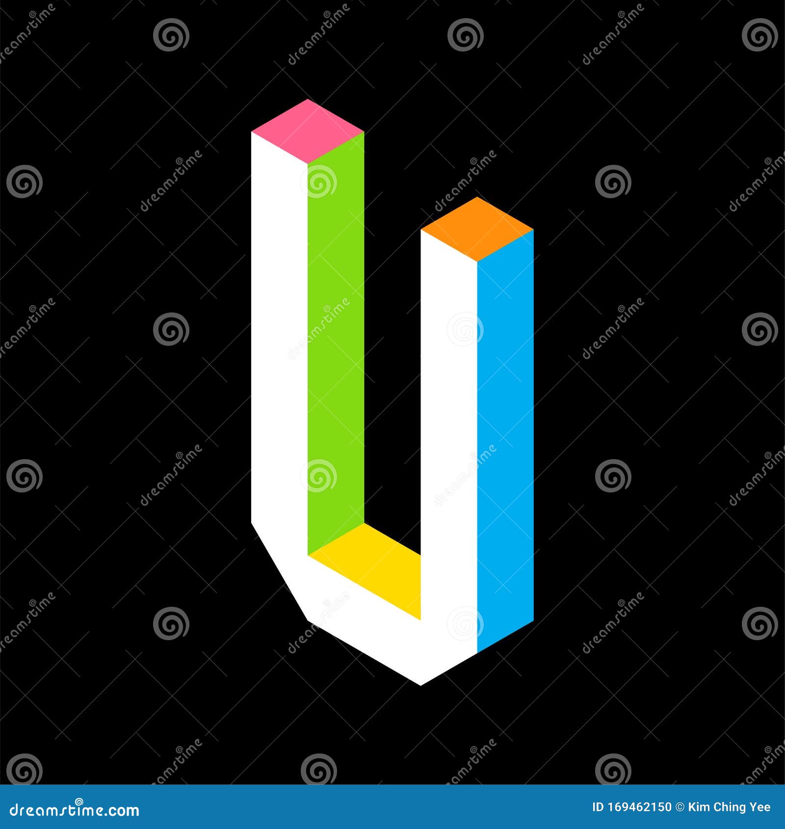 3d Colorful Letter U Logo Icon Design Template Element Stock Vector ...