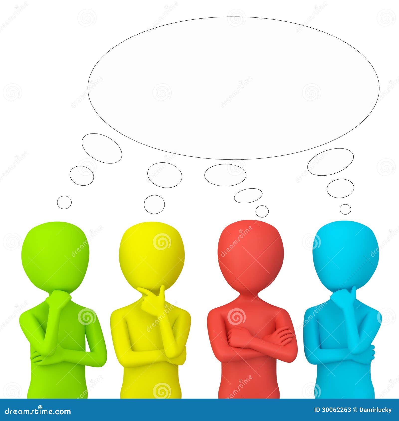 3d small people - think. stock illustration. Illustration of people ...