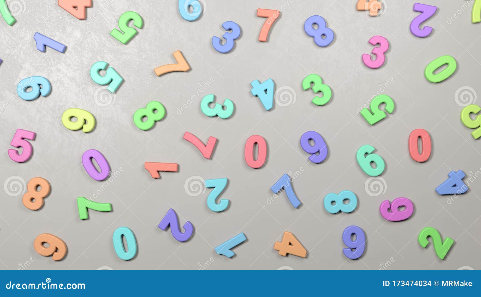 3D Colorful Numbers on the Wall Stock Illustration - Illustration of ...