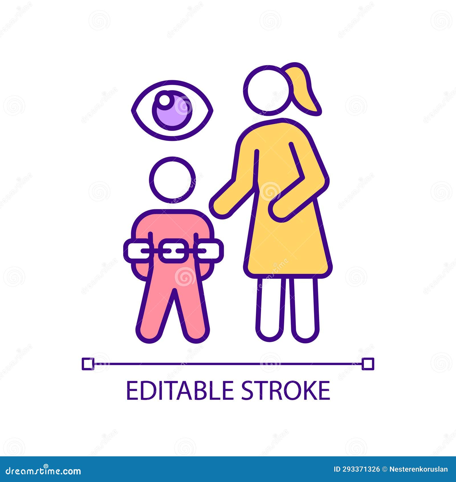 2D Colorful Parenting Dynamics Simple Icon Stock Illustration ...