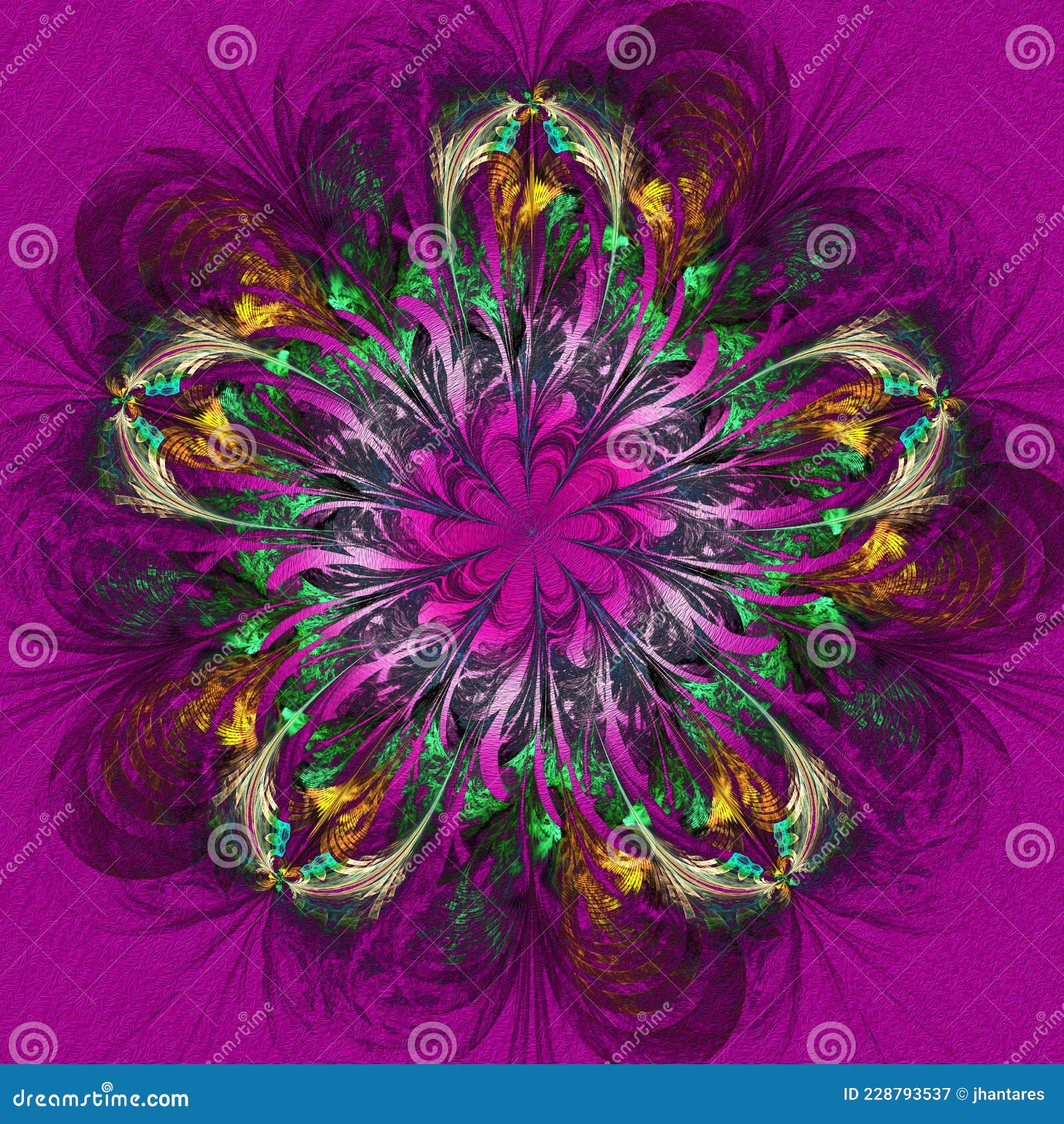 3d Colorful Pentagonal Fractal Graphic Stock Illustration ...