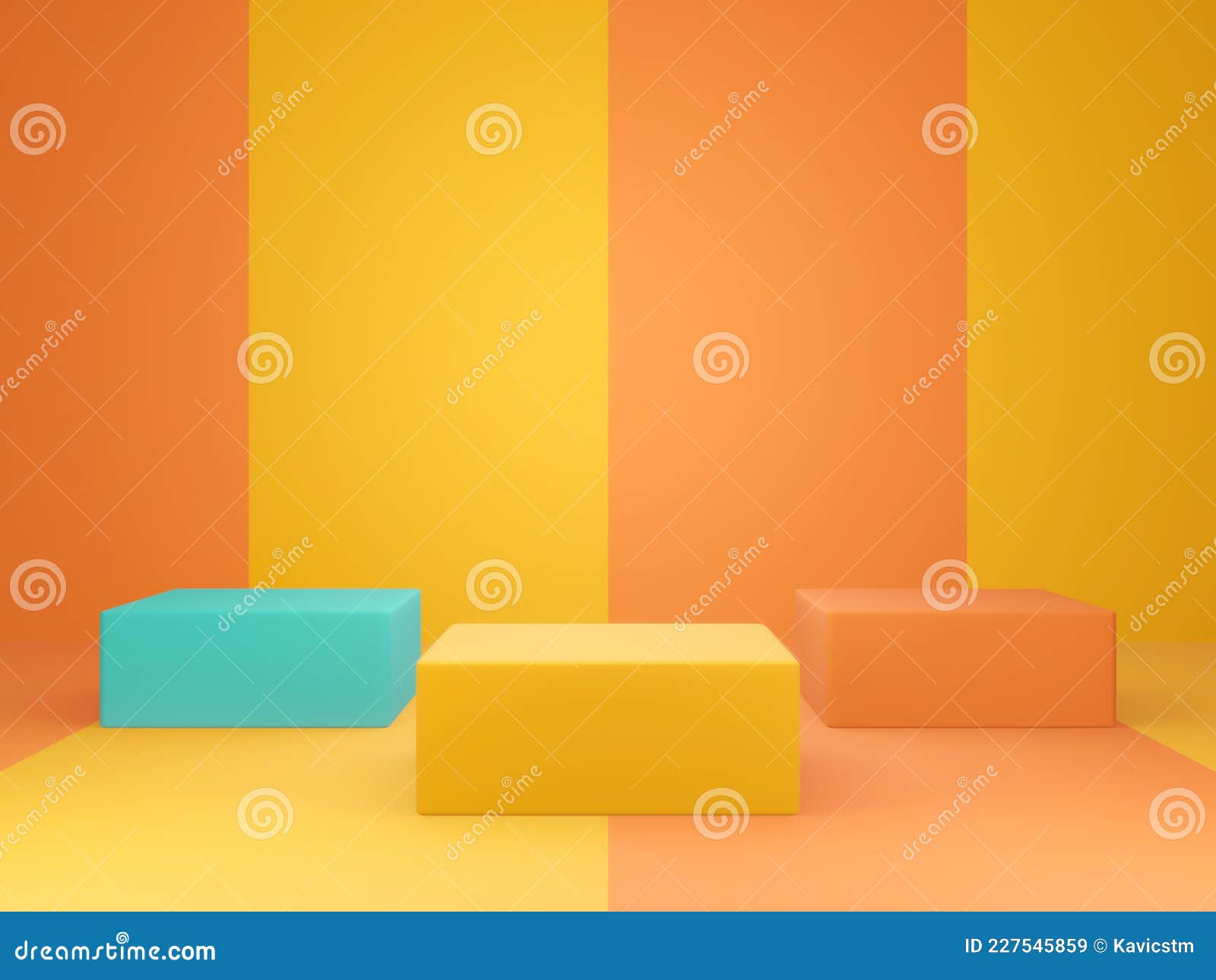 3D Colorful Product Stand. Boxes Podium Stock Illustration ...