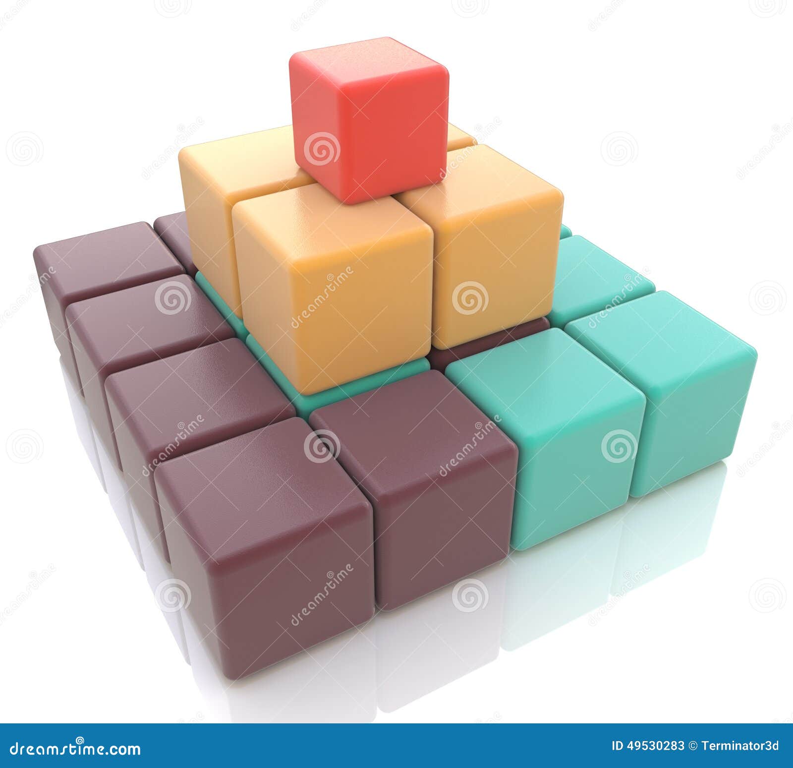 3d Colorful Pyramid of Cubes Stock Illustration - Illustration of chaos ...