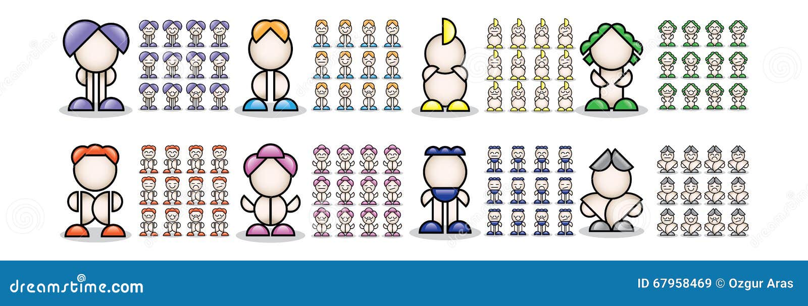 3d colorful small people. stock vector. Illustration of little - 67958469