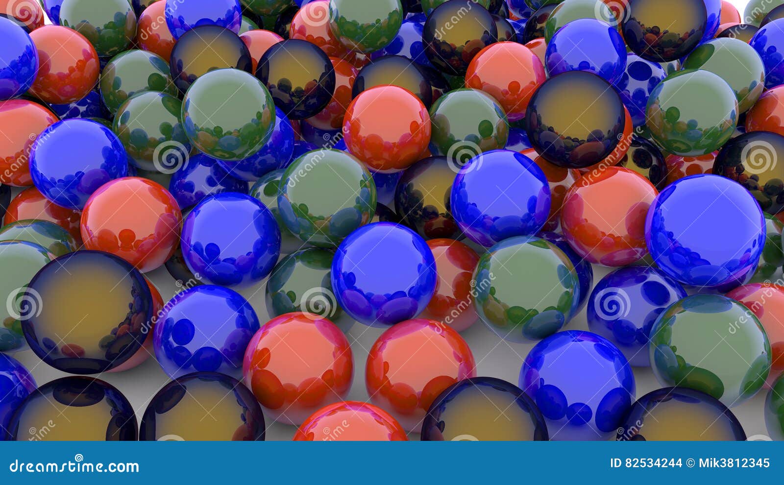 3D colorful spheres stock illustration. Illustration of particles ...