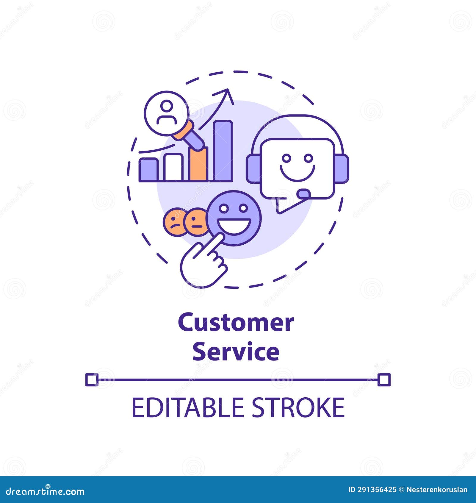 2D Colorful Thin Linear Customer Service Icon Concept Stock Vector ... 2D Colorful Thin Linear Customer Service Icon Concept Stock Vector ...