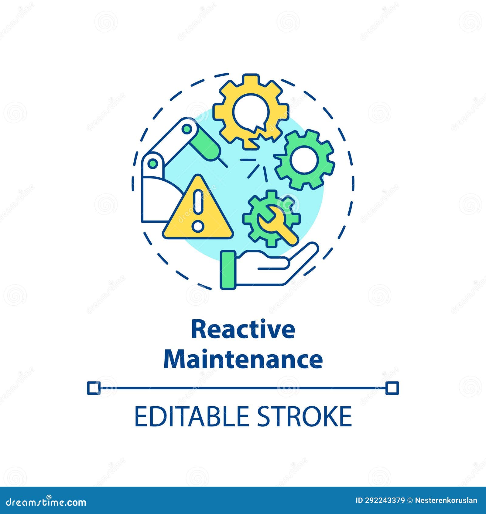 2D Colorful Thin Linear Icon Reactive Maintenance Concept Stock ...