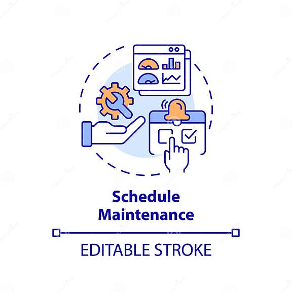 2D Colorful Thin Linear Icon Schedule Maintenance Concept Stock Vector ...