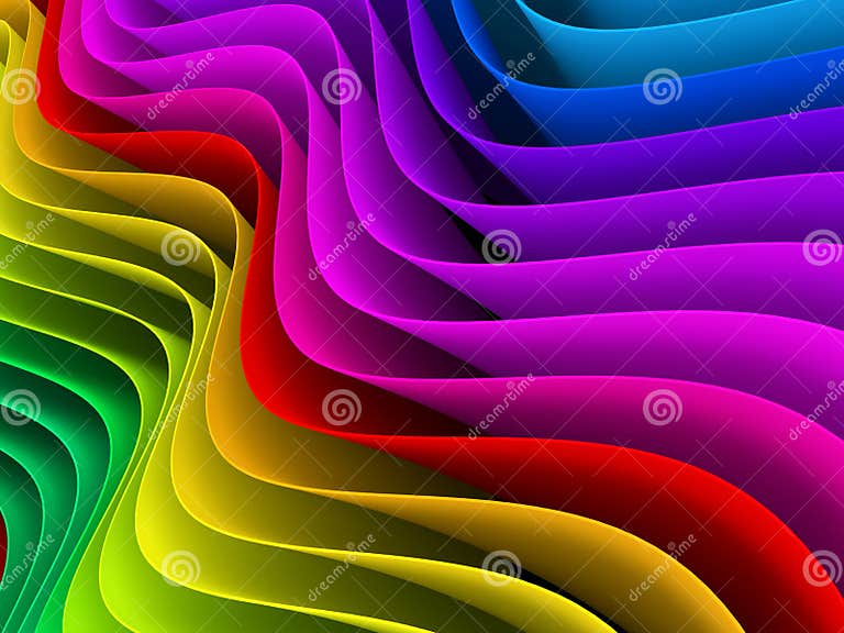 3d Colorful Waves Background Stock Illustration - Illustration of cover ...