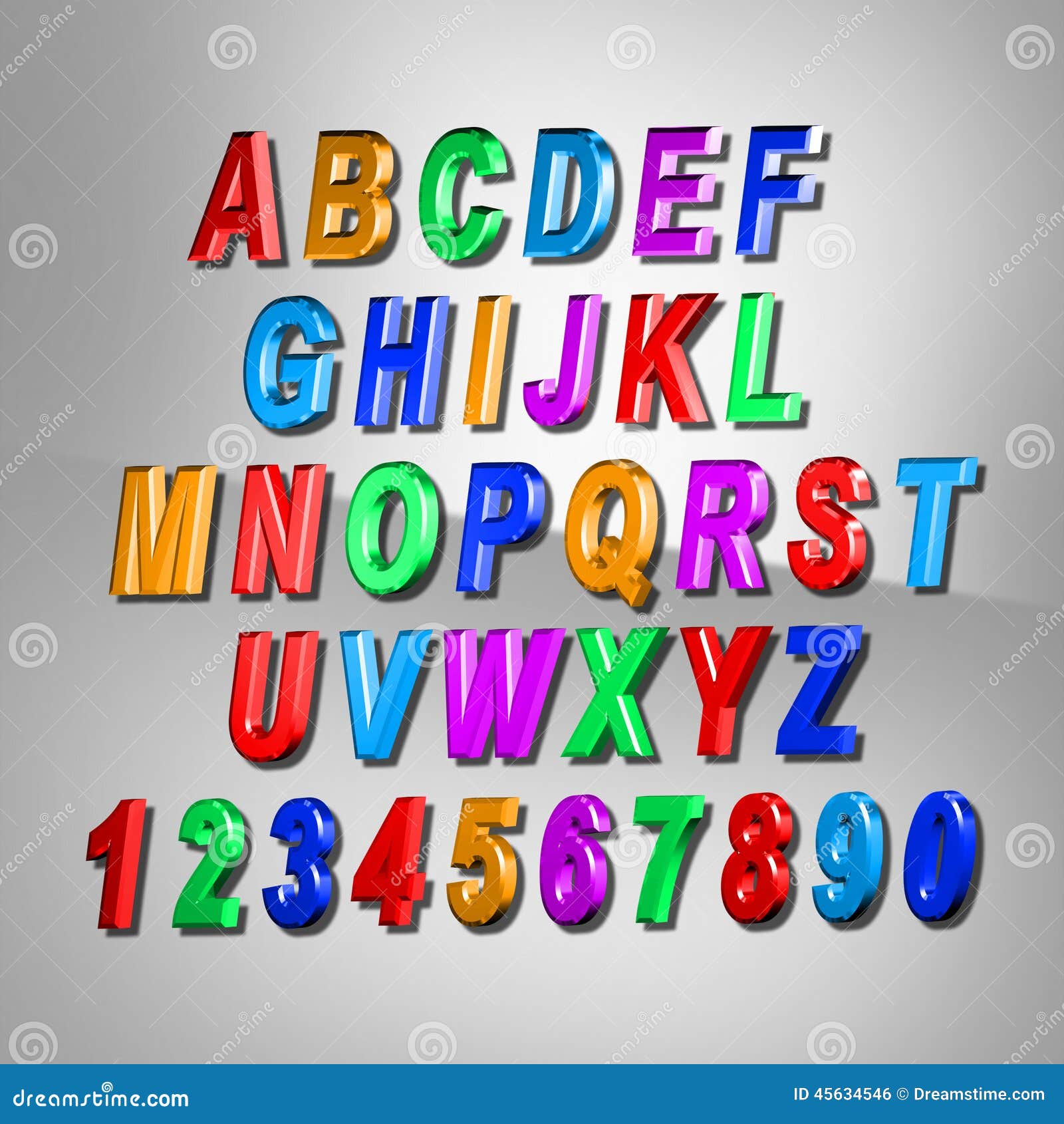 3d Colorfull Alphabet. Design Letters Set Stock Illustration ...
