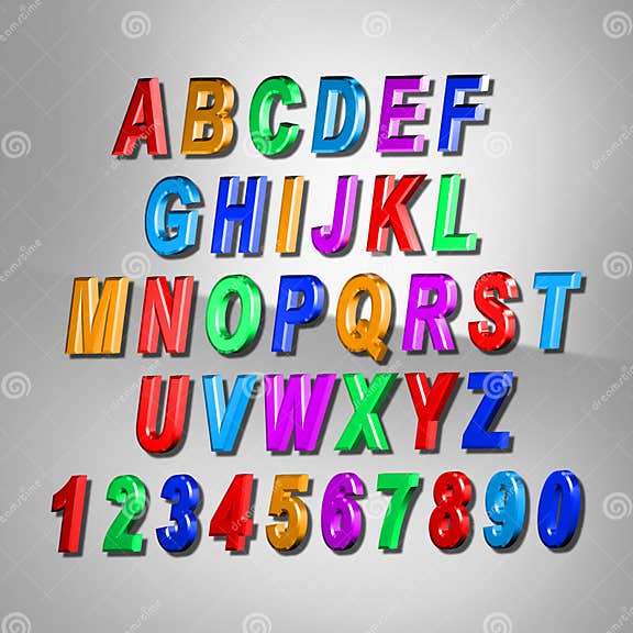 3d Colorfull Alphabet. Design Letters Set Stock Illustration ...