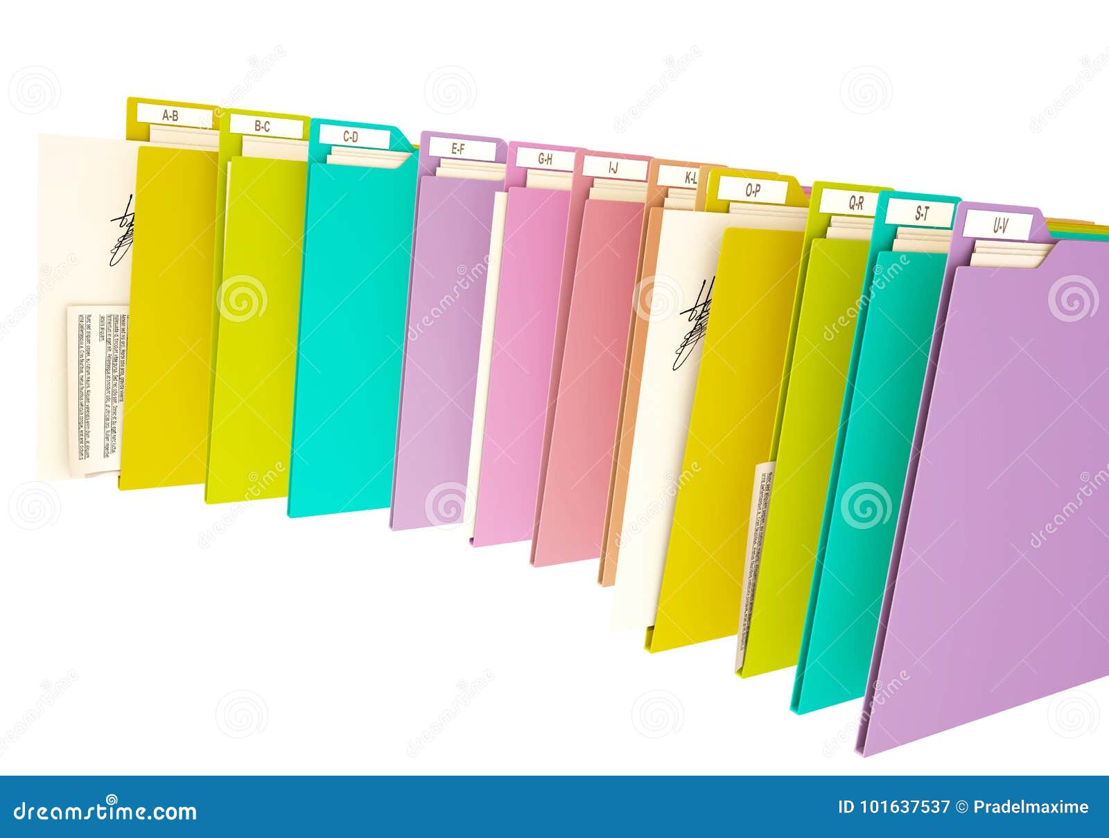 3d Colorfull Folders, on White Background Stock Image - Image of binder ...