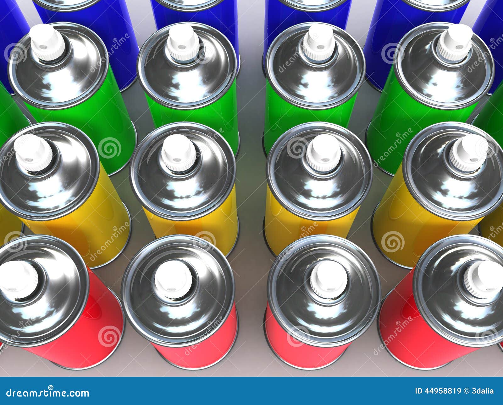 3d Coloured Spray Paint Cans Stock Illustration - Illustration of ...