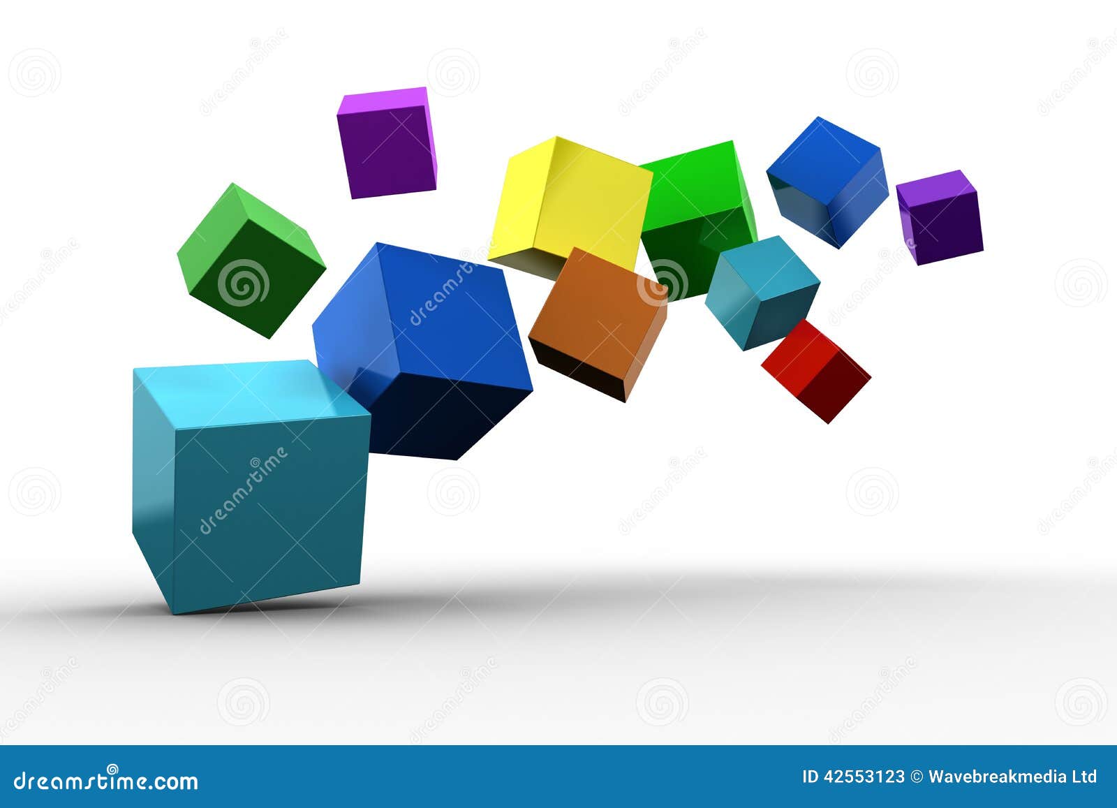 3d Colourful Cubes Floating Stock Illustration - Illustration of ...