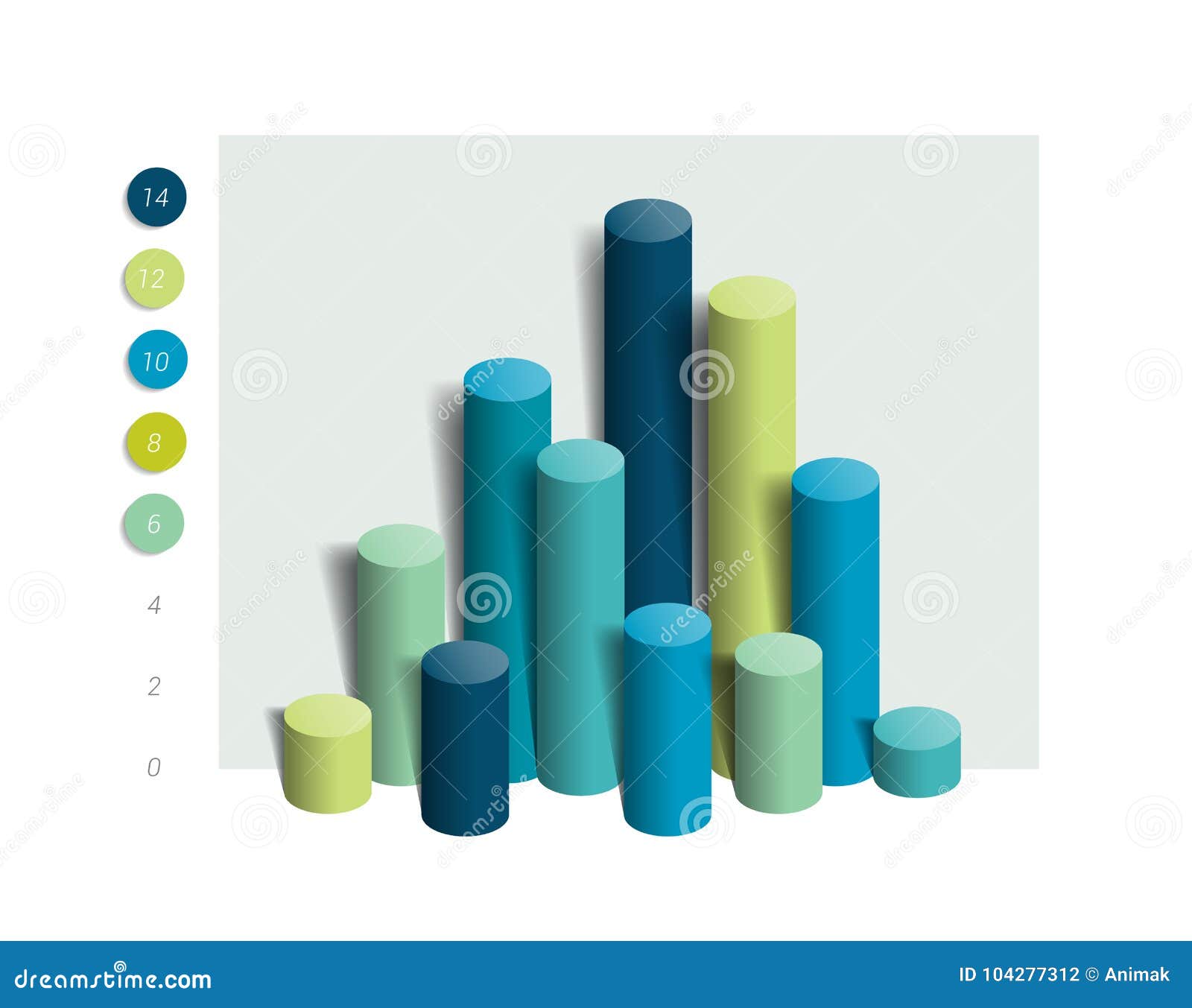 3D Colummn Chart, Graph. Simply Color Editable Stock Vector ...