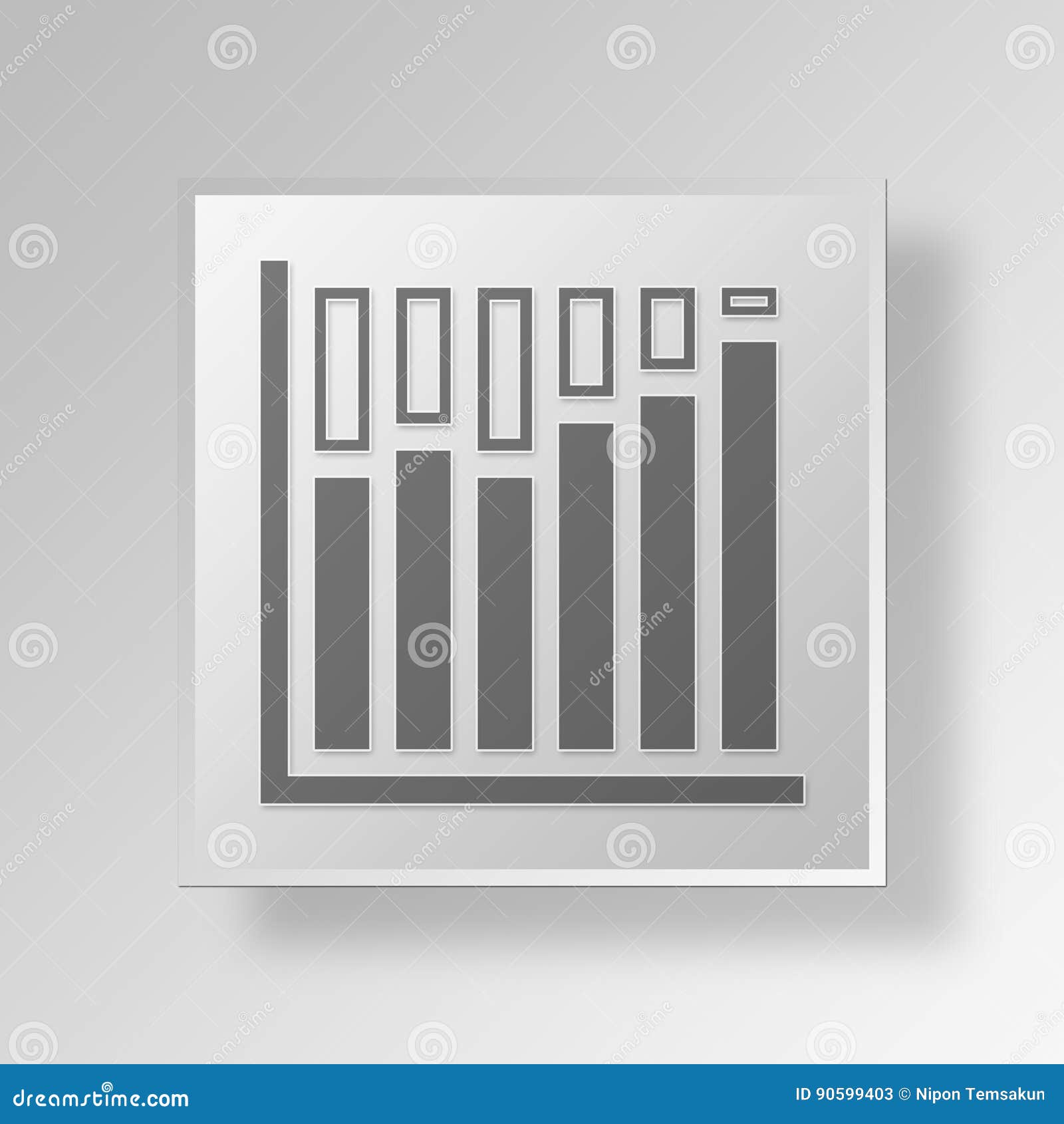 3D Column Chart Icon Business Concept Stock Illustration - Illustration ...