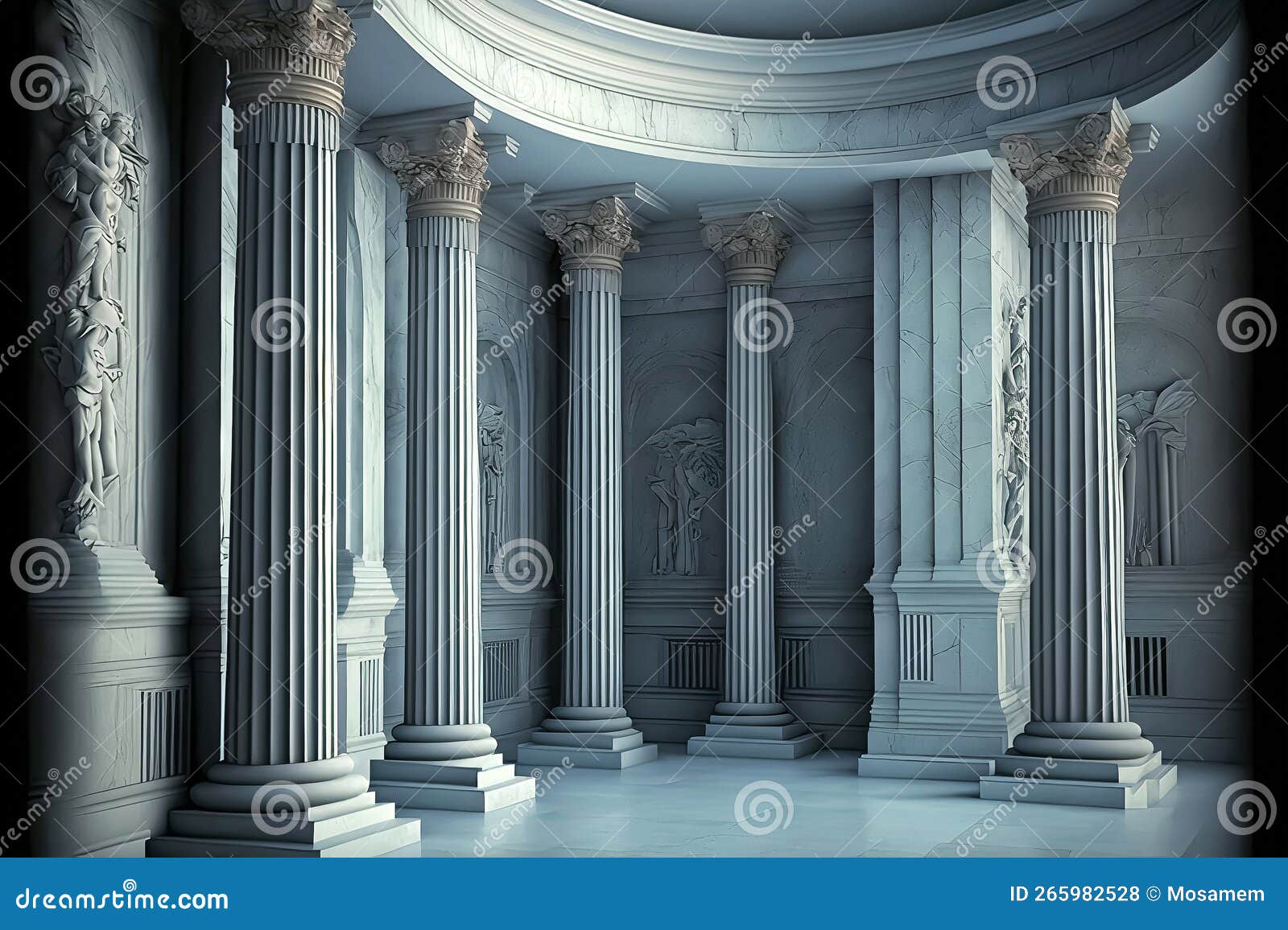 3d Columns Wallpaper. Interior Old Palace. White And Golden Marble ...