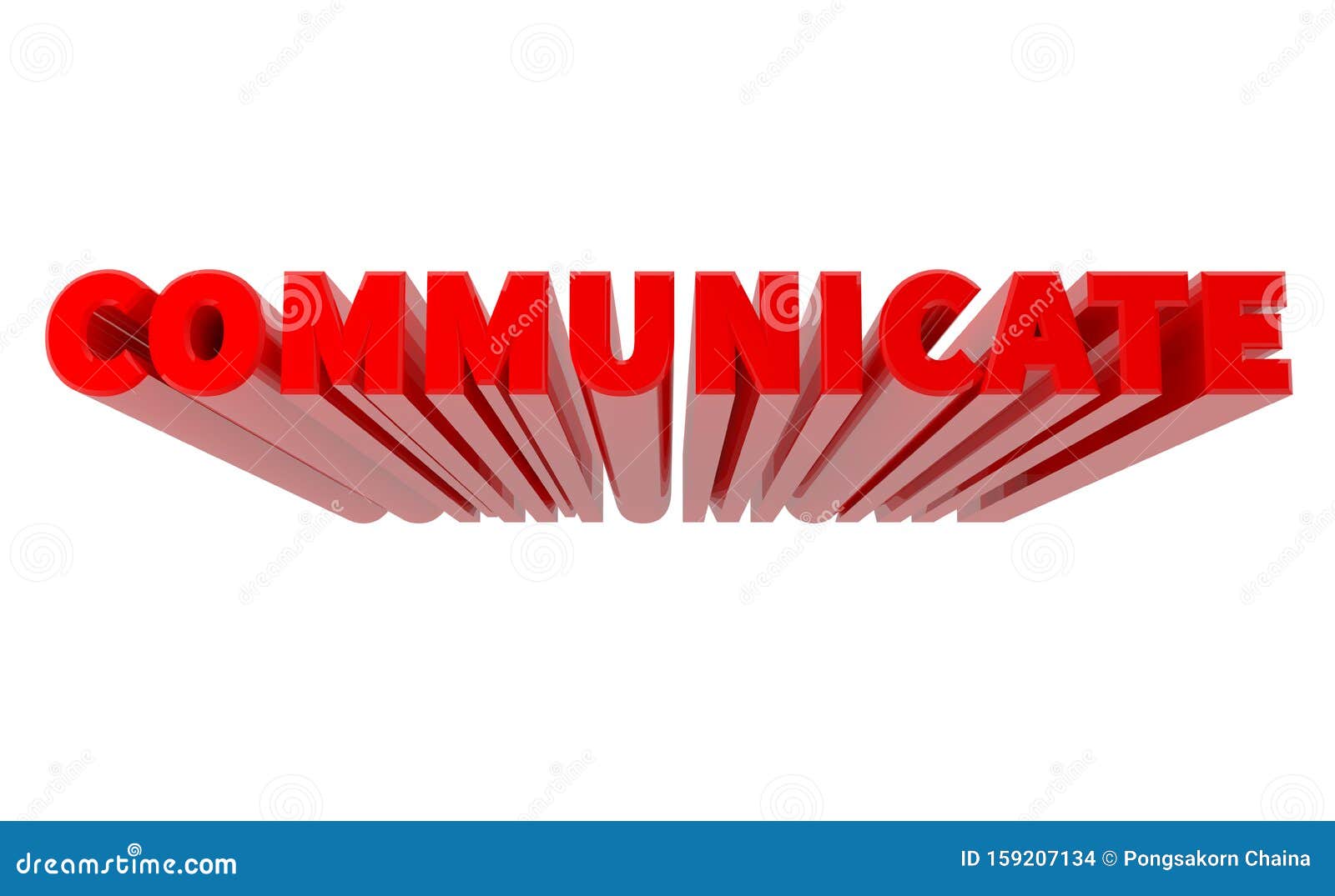 3D COMMUNICATE Word on White Background 3d Rendering Stock Illustration ...