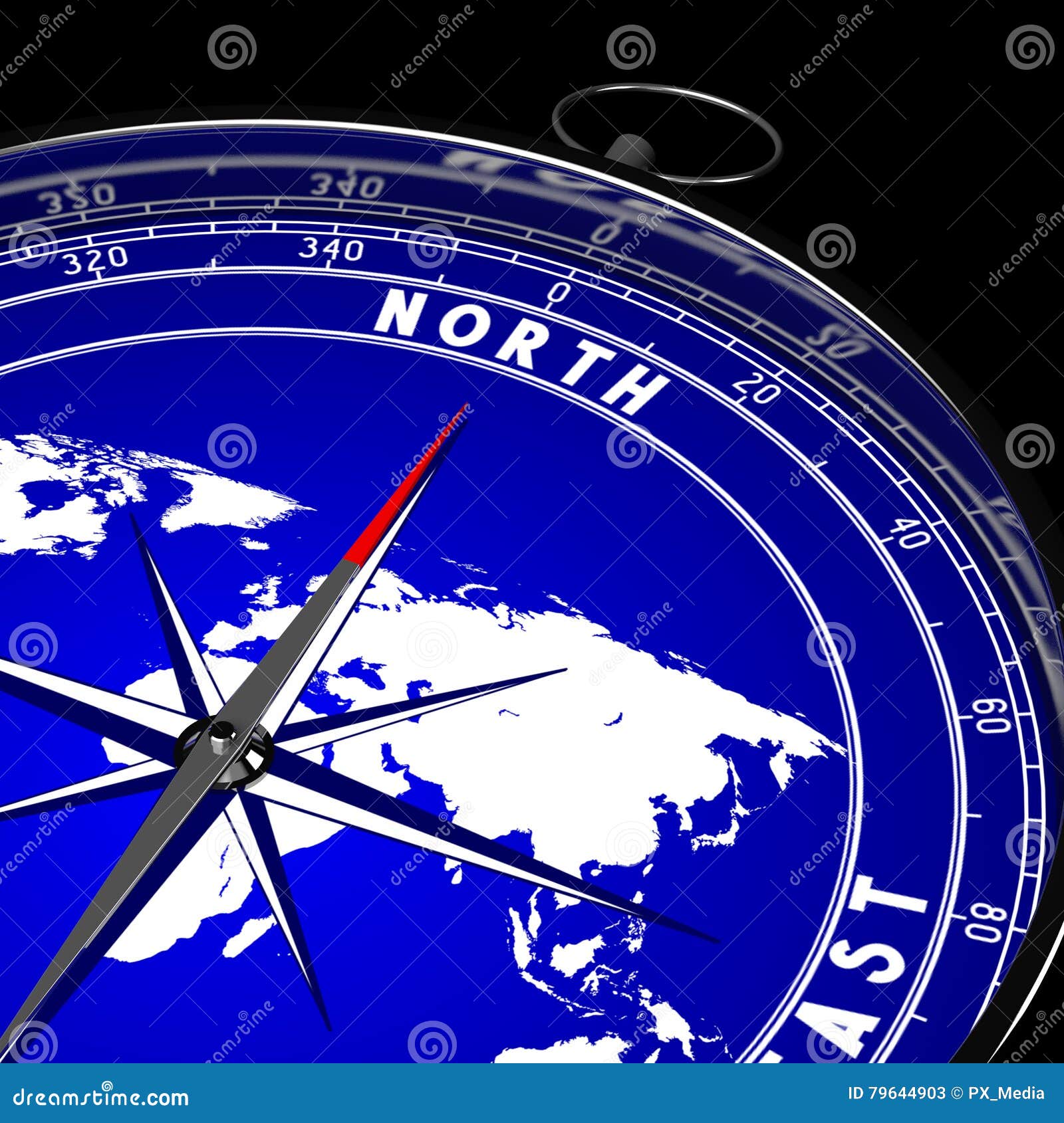 3D compás, mapa del mundo stock de ilustración. Ilustración de tierra ...