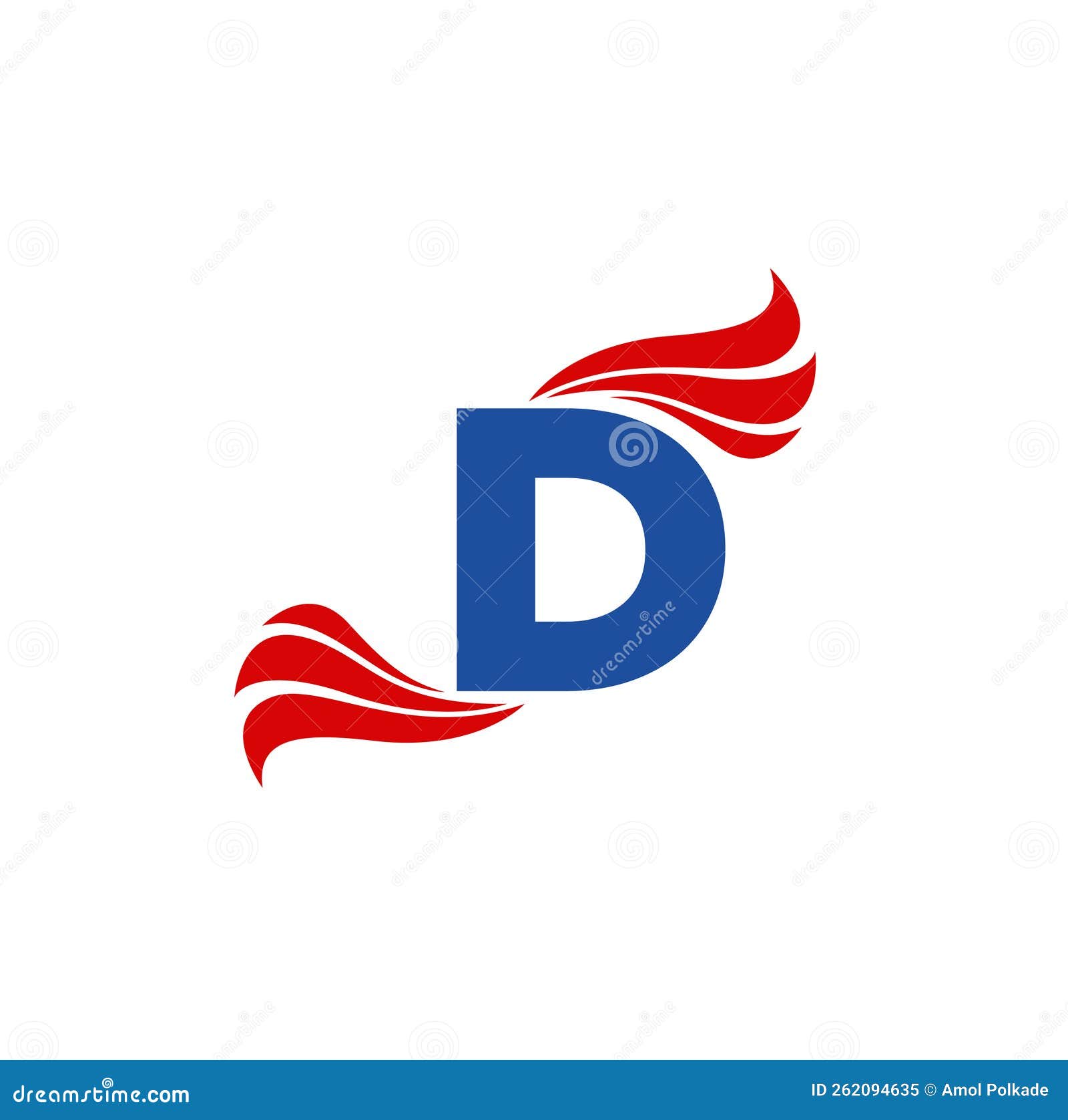 D Company Name with Red Wing. D Wing Monogram Stock Vector ...