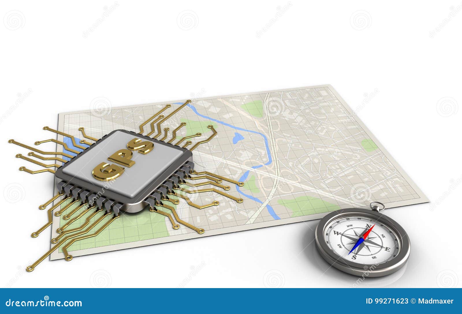 3d compass stock illustration. Illustration of electronic - 99271623